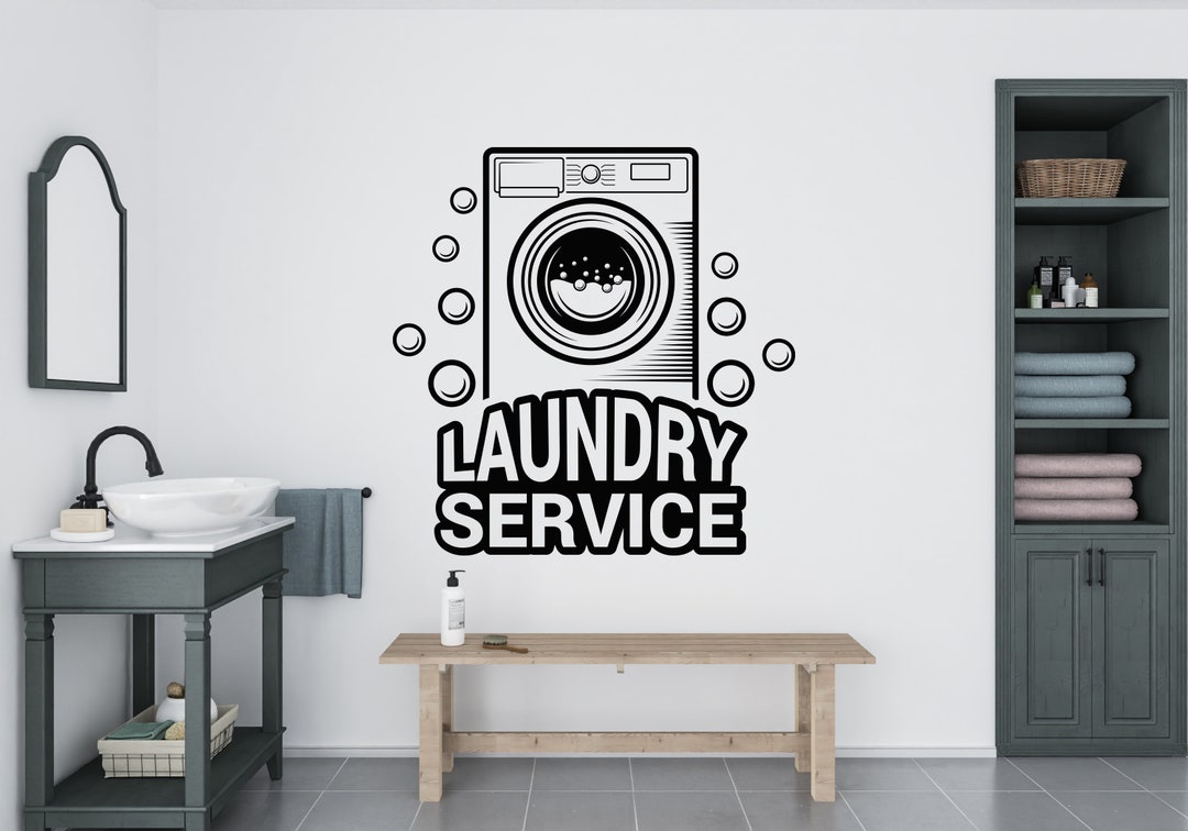 Laundry Wall Decal,laundry Wall Sticker,washing Machine Decal,shop ...