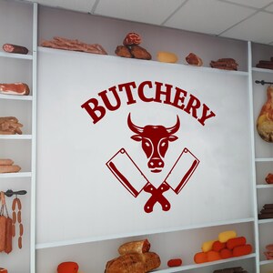 Butcher Shop Wall Decal,butcher Wall Sticker,meat Wall Decal,meat Shop ...