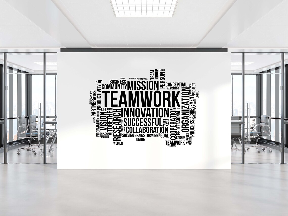 Teamwork Words Wall Decal,teamwork Wall Decal,office Wall Art ...
