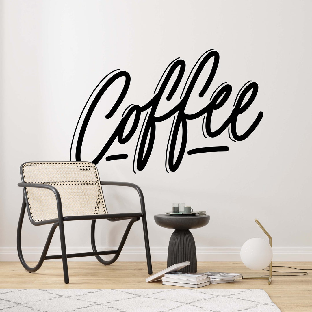 Coffee Wall Decal Coffee Wall Sticker Coffee Shop Wall Art Wall Sticker ...