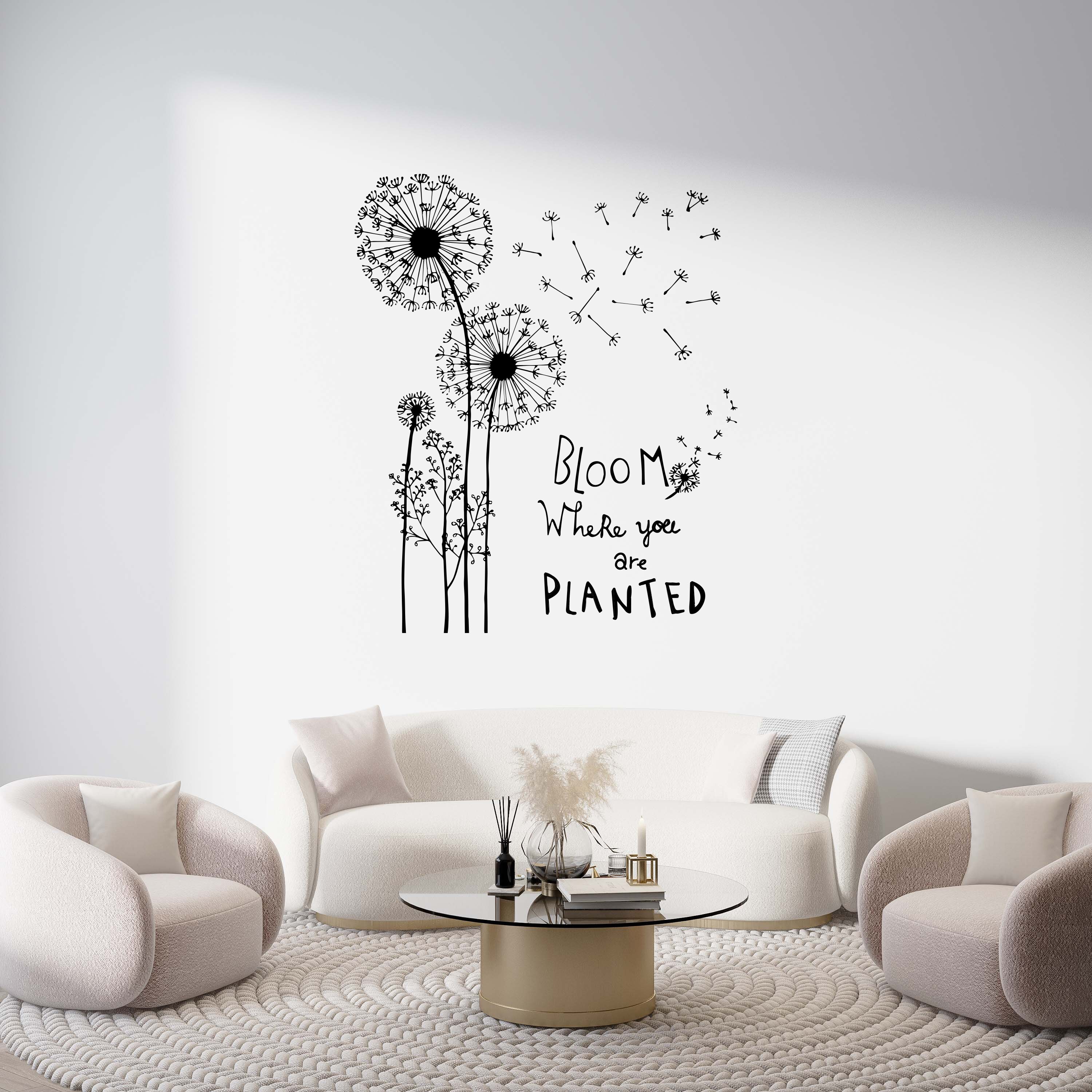 Dandelion Wall Decal,decoration Dandelion Wall Sticker,flower Wall ...