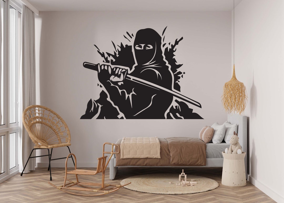 Ninja Wall Decal Ninja Wall Sticker Ninja Wall Decal Ninja Wall Art ...