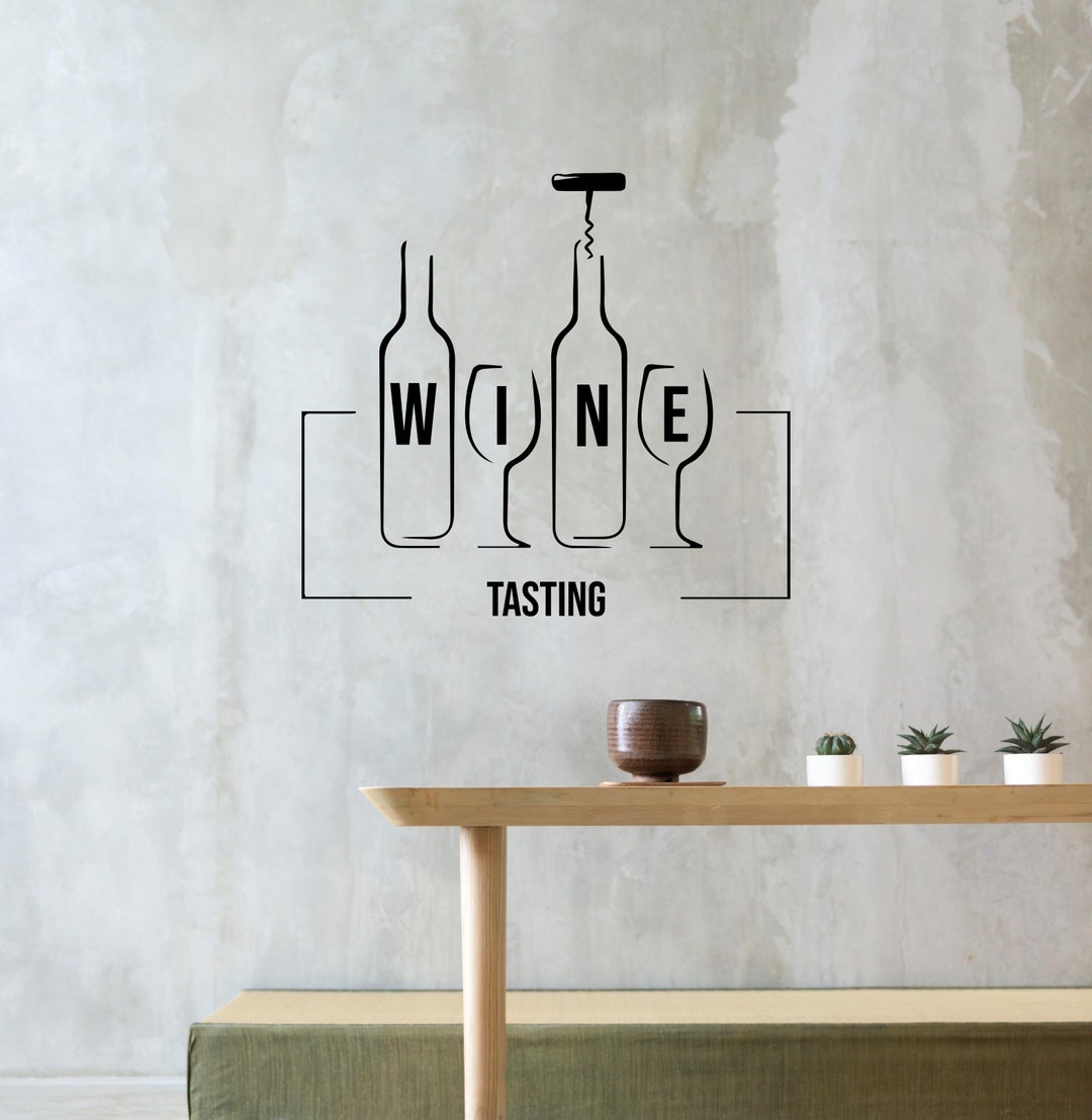 Wine Bar Logo Wall Decal,coctail Bar Wall Art,wine Bar Wall Decor,wine ...