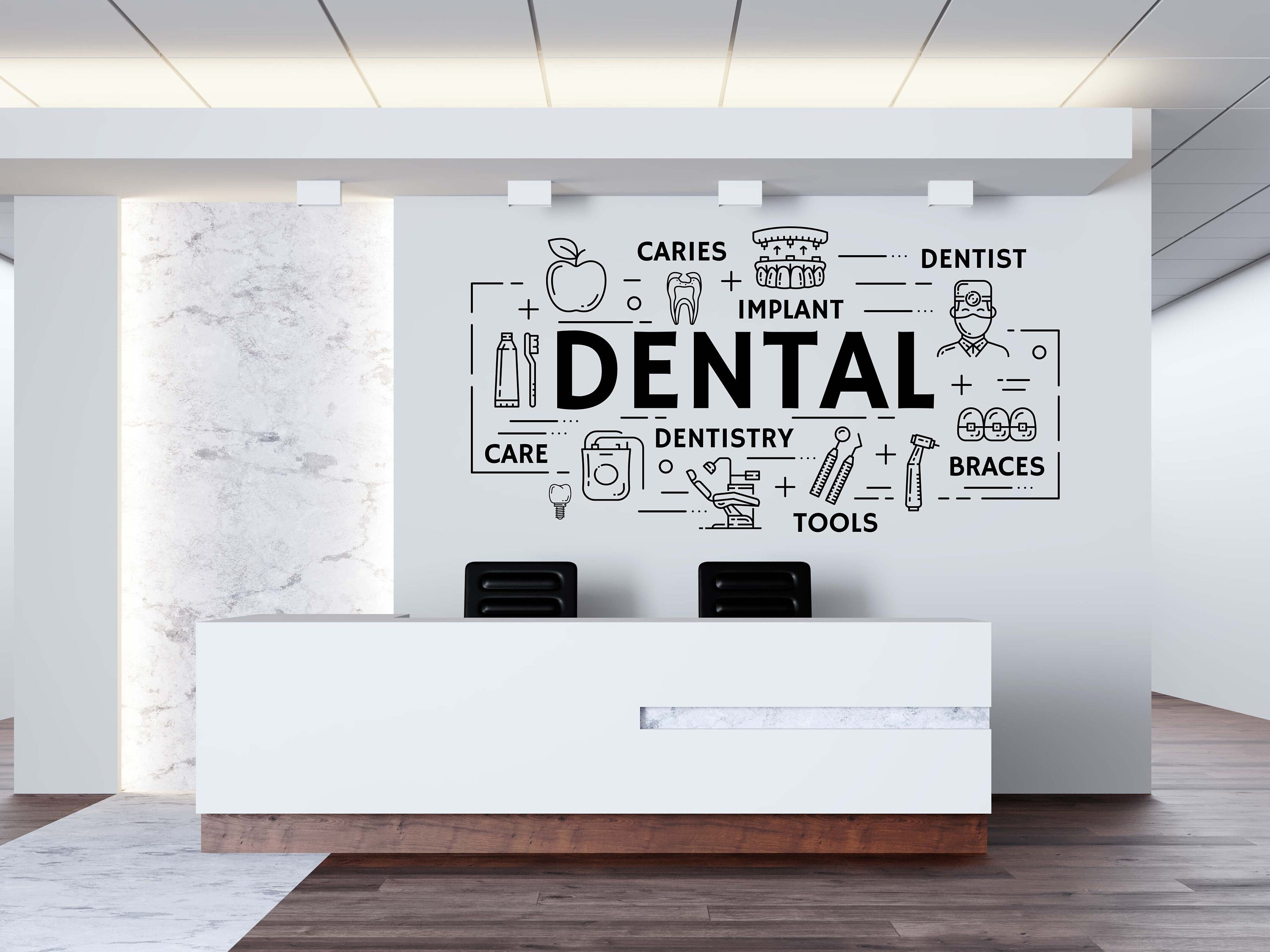 Dental Care Wall Decal Teeth Wall Decal Teeth Wall Sticker Dental Wall ...