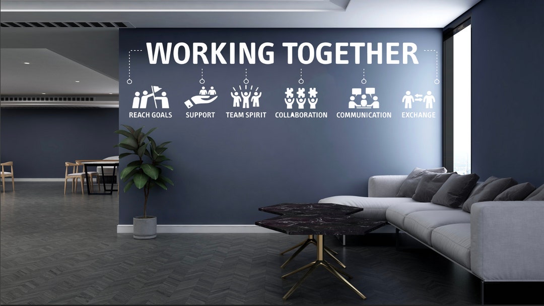 Teamwork Wall Decal, Working Together Wall Art, Collaboration ...