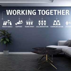 Teamwork Wall Decal, Working Together Wall Art, Collaboration ...