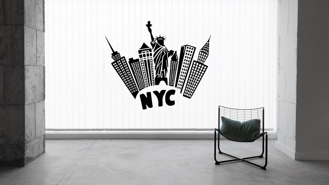 New York City Skyline Wall Decal,decor City Wall Sticker,skyline Wall ...