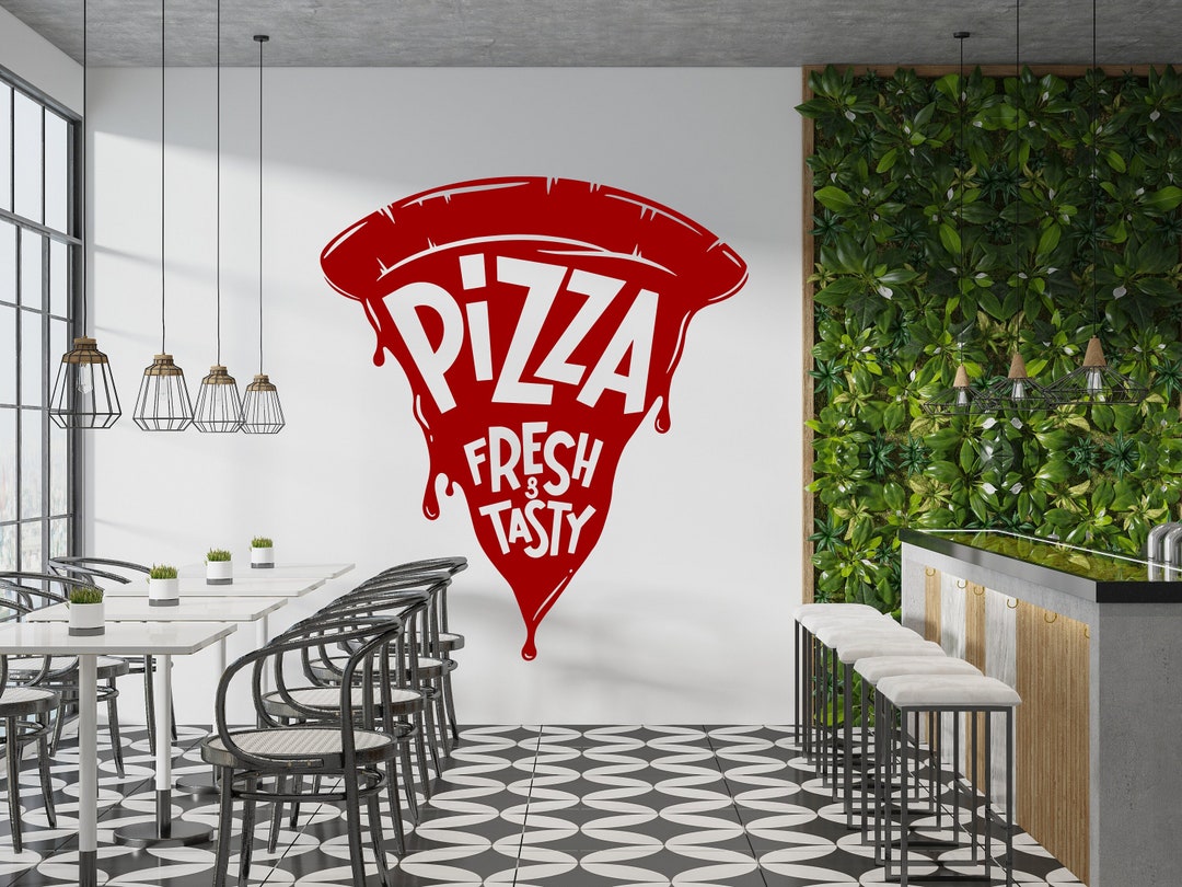 Pizza Wall Decal,pizza Wall Sticker,pizza Quotes Wall Art,pizza Slice ...