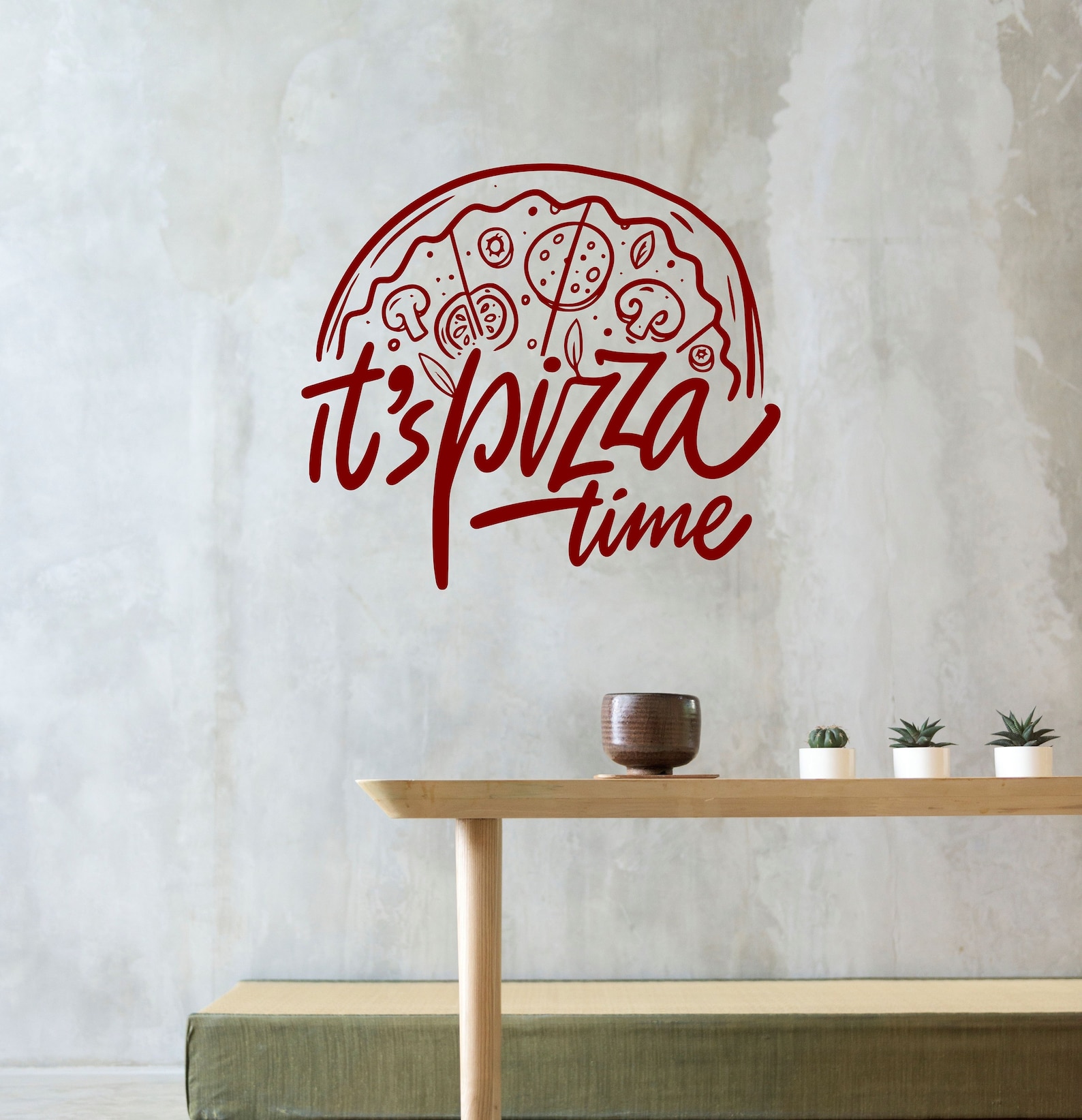 Pizza Wall Decal,pizza Wall Sticker,pizza Quotes Wall Art,pizza Slice ...