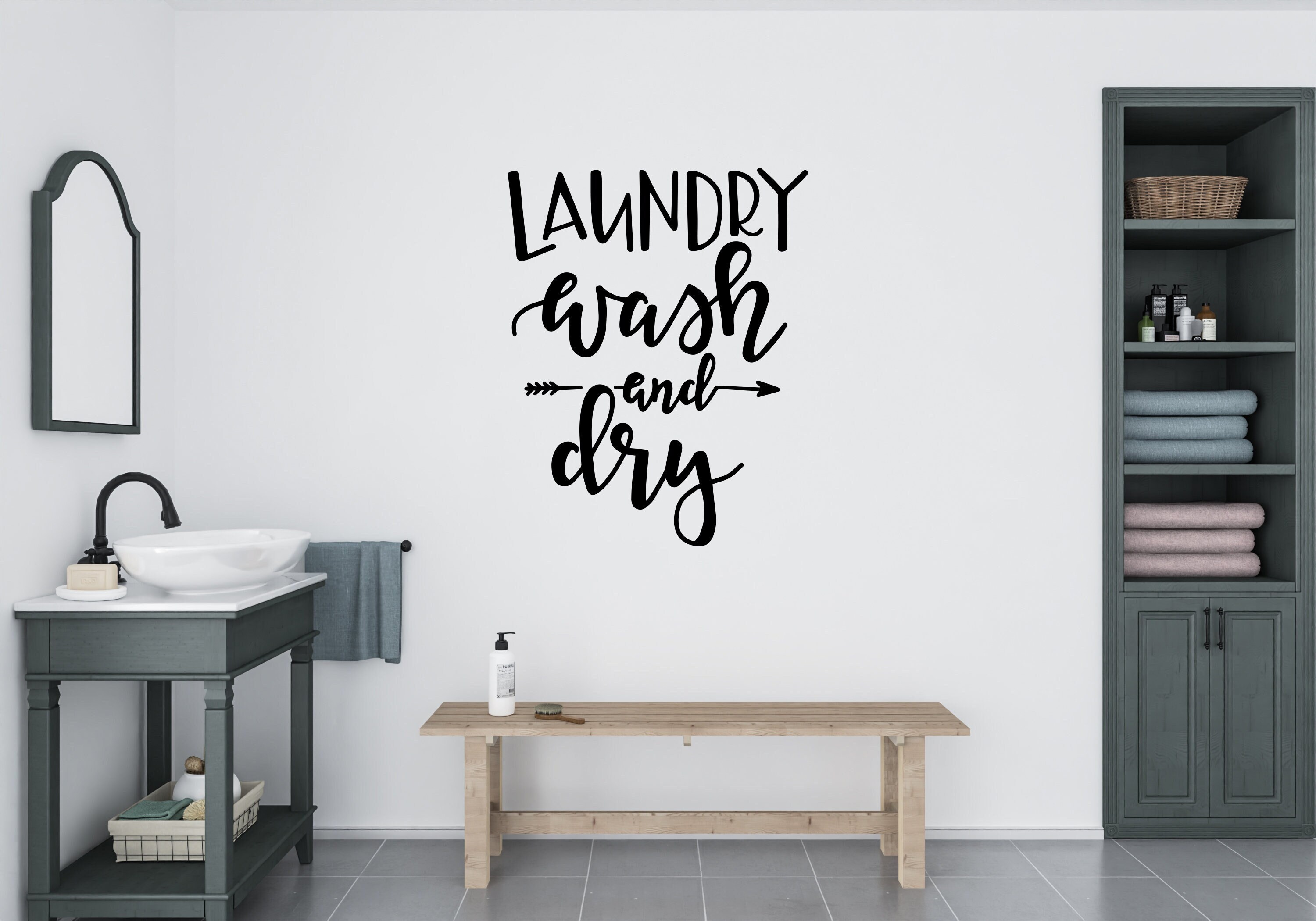 Laundry Wall Decal,laundry Wall Sticker,washing Machine Decal,shop ...