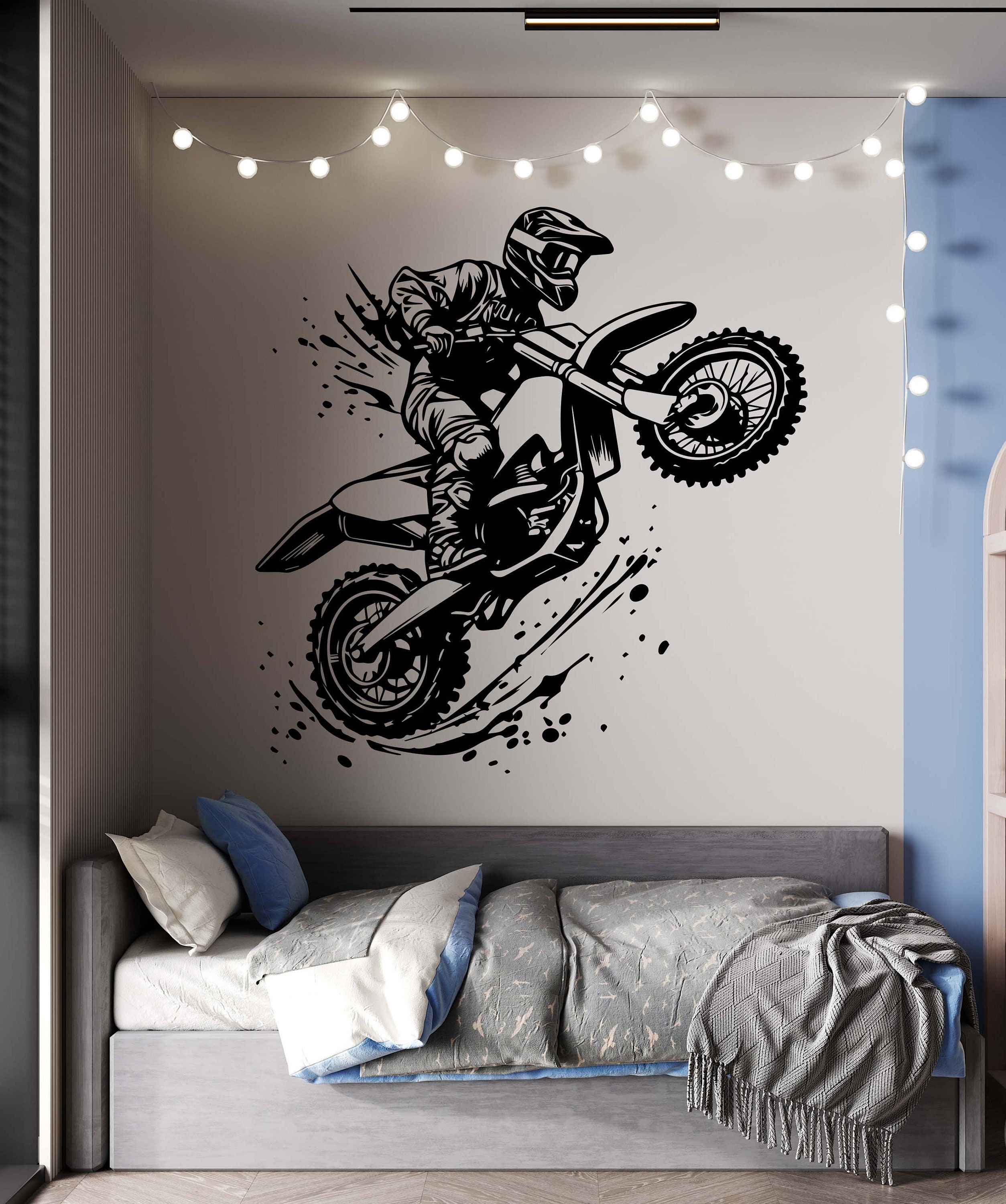 Motorcycle Wall Decal Motorcycle Wall Sticker Motorcycle Wall Art Boys ...