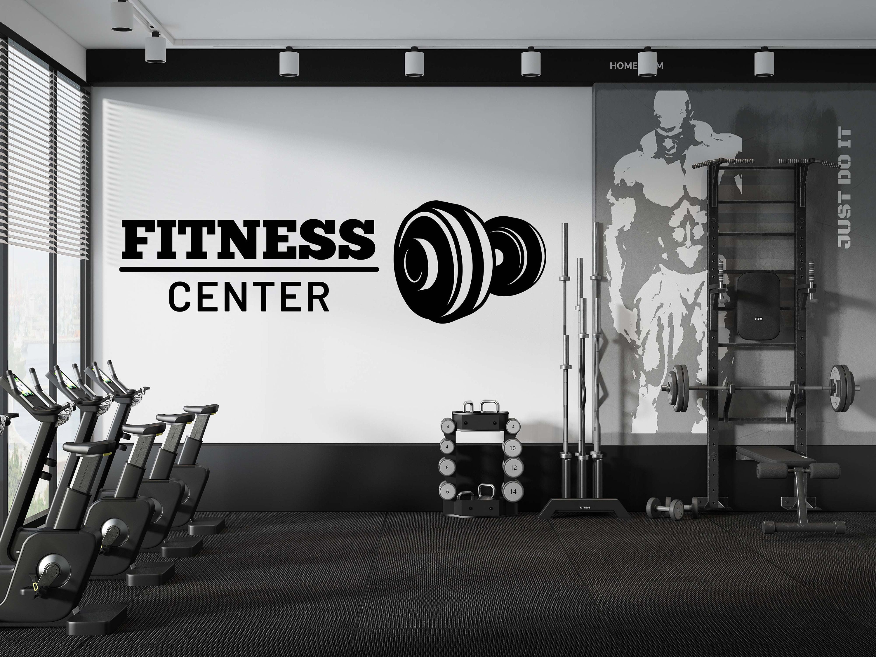 Gym Wall Decal Gym Wall Sticker Gym Wall Art Vinyl Letter Vinyl Decal ...