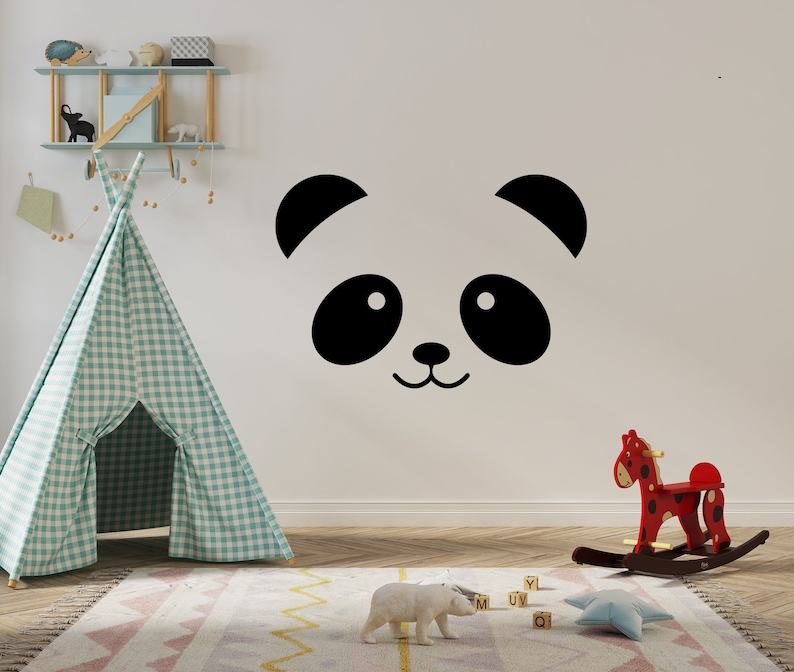 Panda Wall Decal Panda Wall Sticker Panda Wall Decor Nursery Wall Decal ...