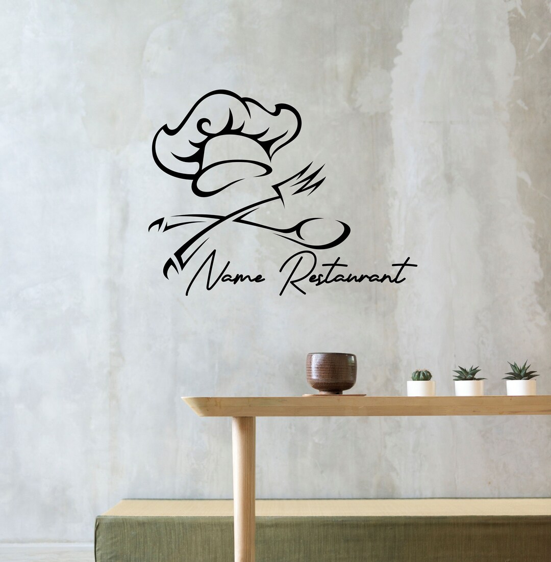 Personalized Restaurant Wall Decal,chef Food Wall Art,restautant Wall ...