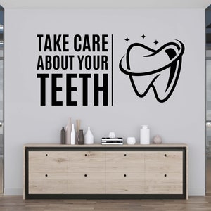 Dental Care Wall Decal Teeth Wall Decal Teeth Wall Sticker Dental Wall ...