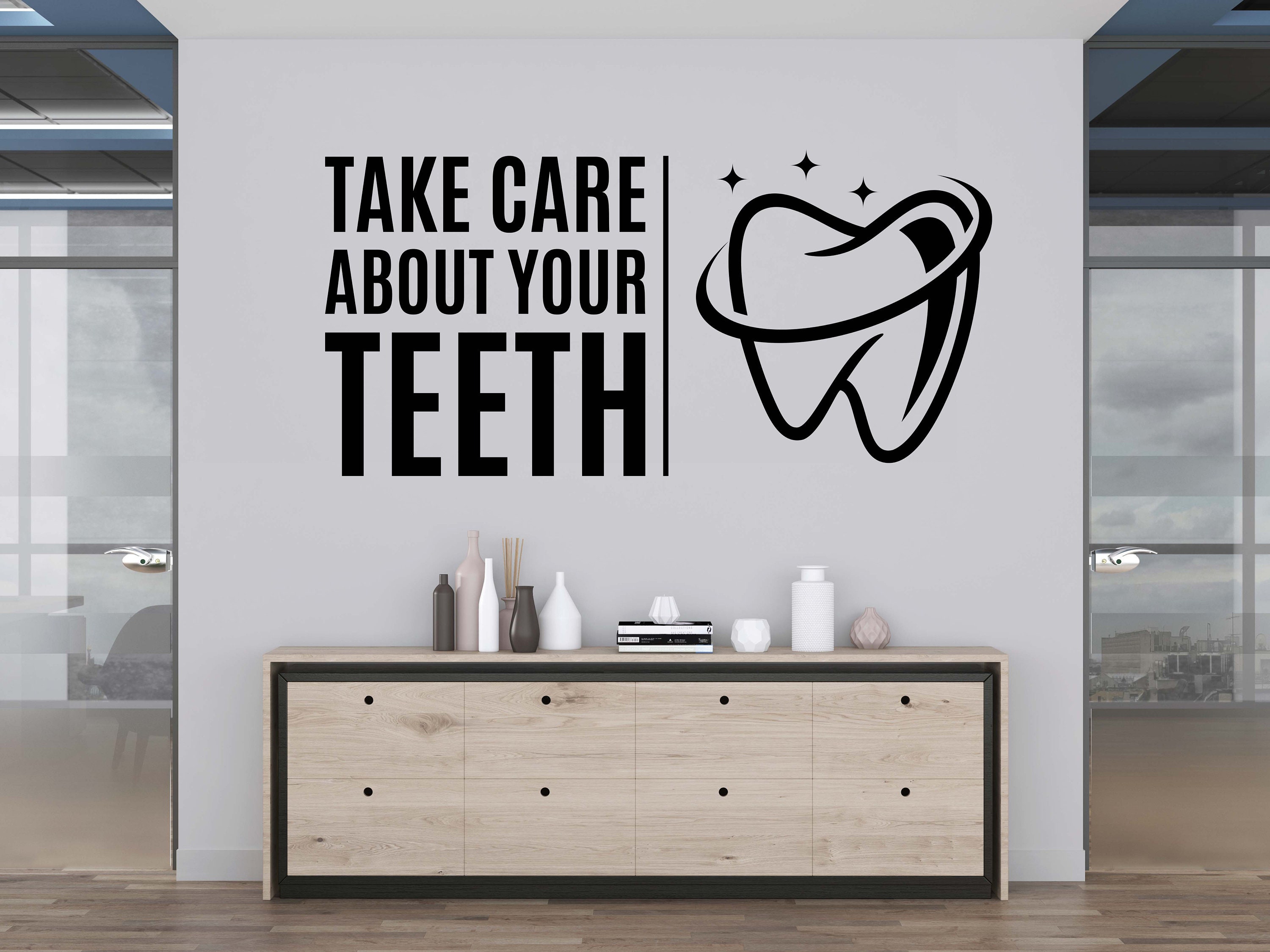 Dental Care Wall Decal Teeth Wall Decal Teeth Wall Sticker Dental Wall ...