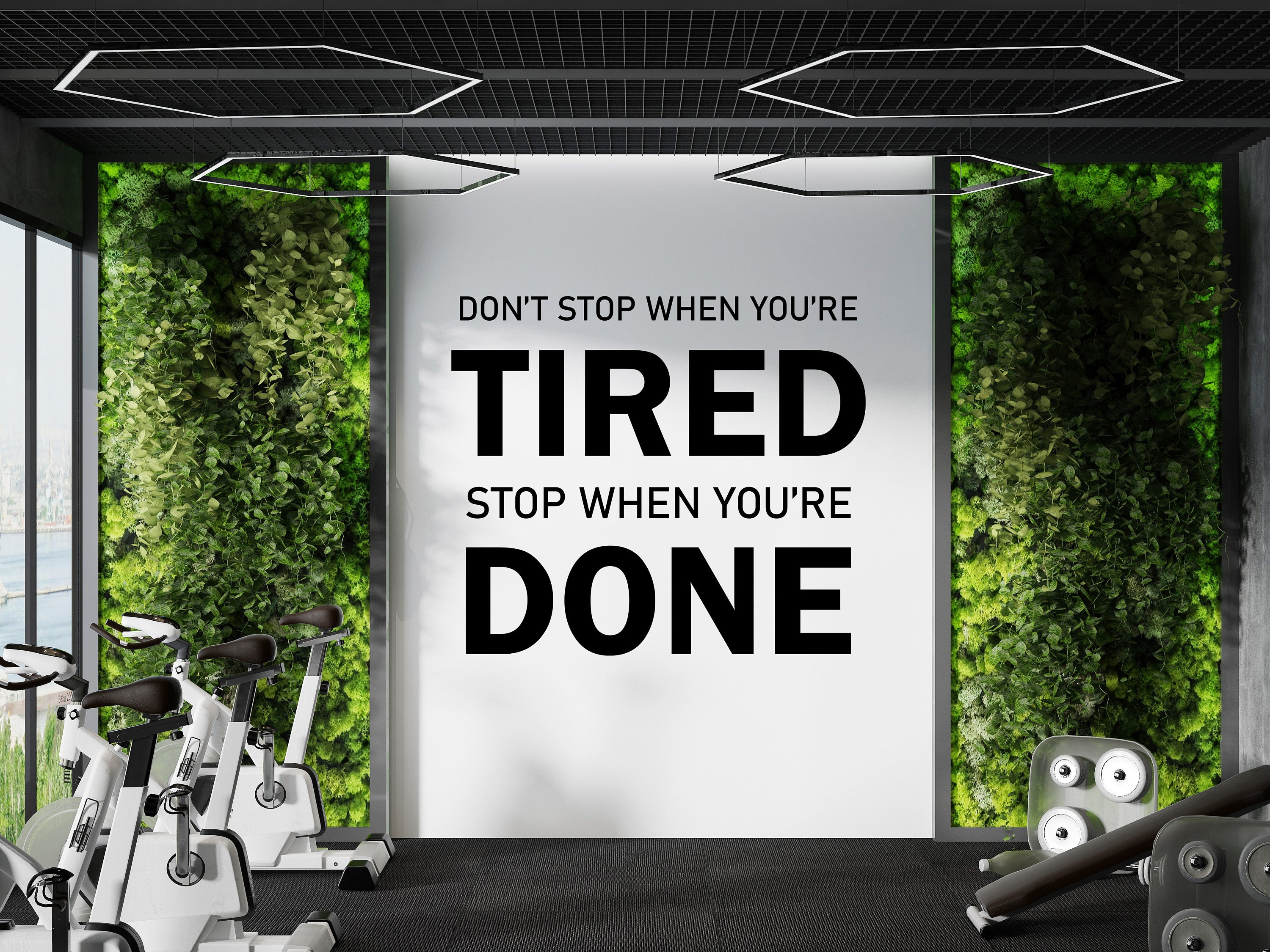 Stop When You're Done, Gym Wall Decal, Motivational Gym Quotes, Gym ...