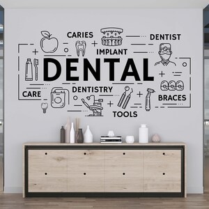 Dental Care Wall Decal Teeth Wall Decal Teeth Wall Sticker Dental Wall ...