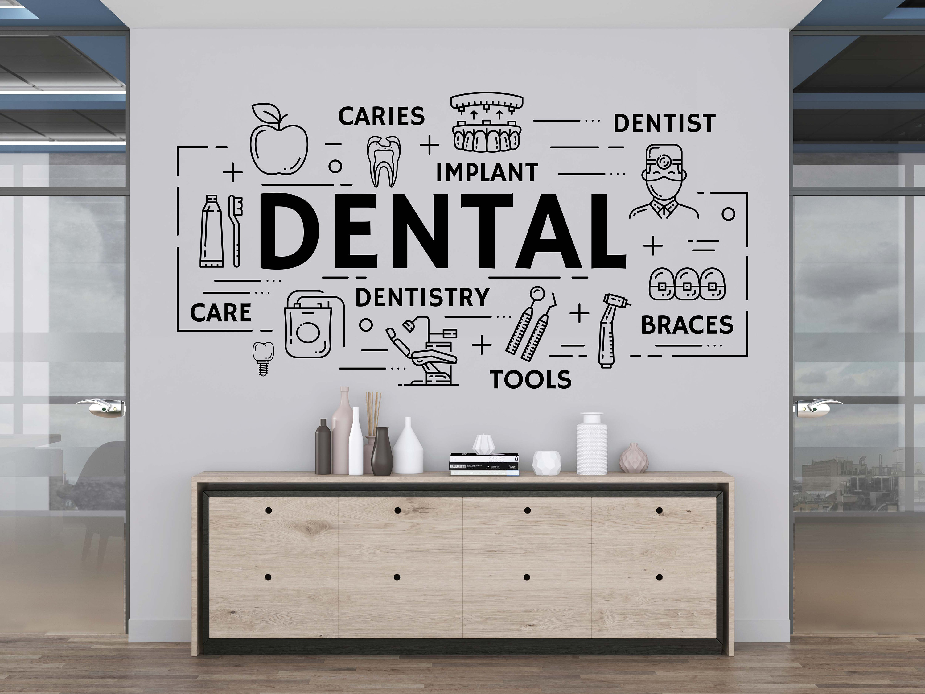Dental Care Wall Decal Teeth Wall Decal Teeth Wall Sticker Dental Wall ...