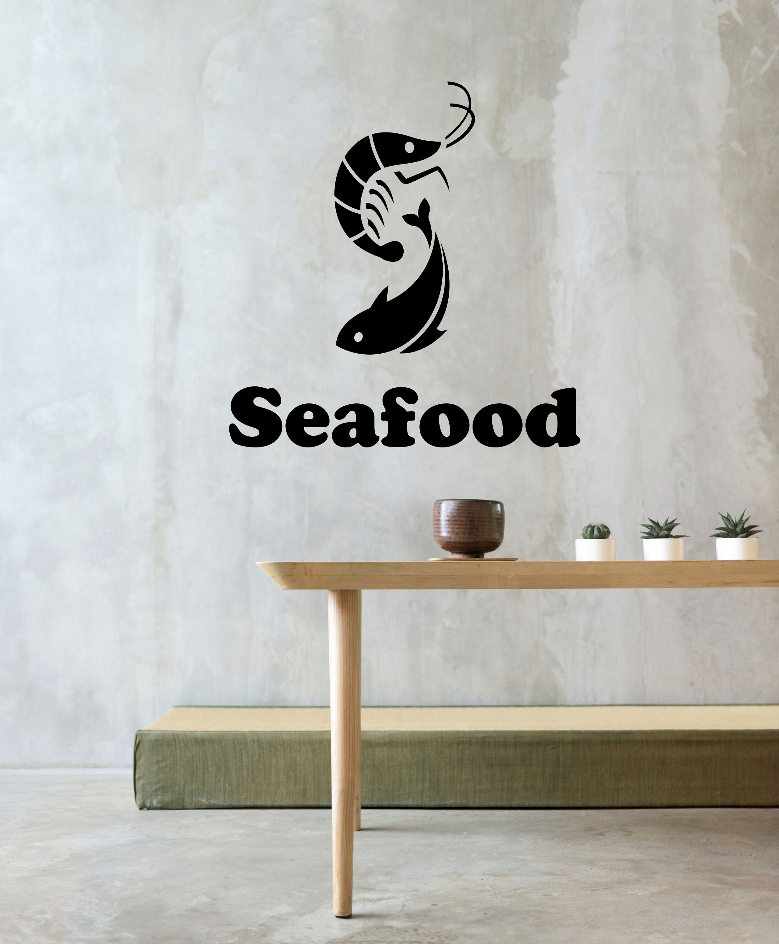 Sea Food Wall Decal,sea Food Wall Sticker,fish Wall Sticker,fish Store ...