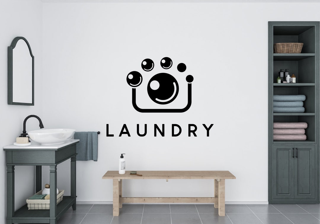 Laundry Wall Decal,laundry Wall Sticker,washing Machine Decal,shop ...