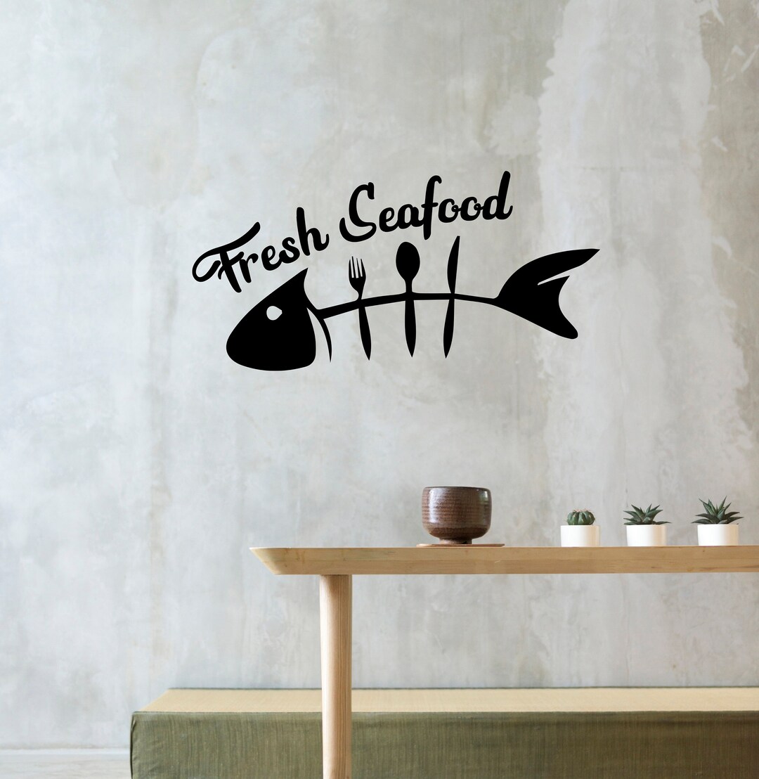 Sea Food Wall Decal,sea Food Wall Sticker,fish Wall Sticker,fish Store ...
