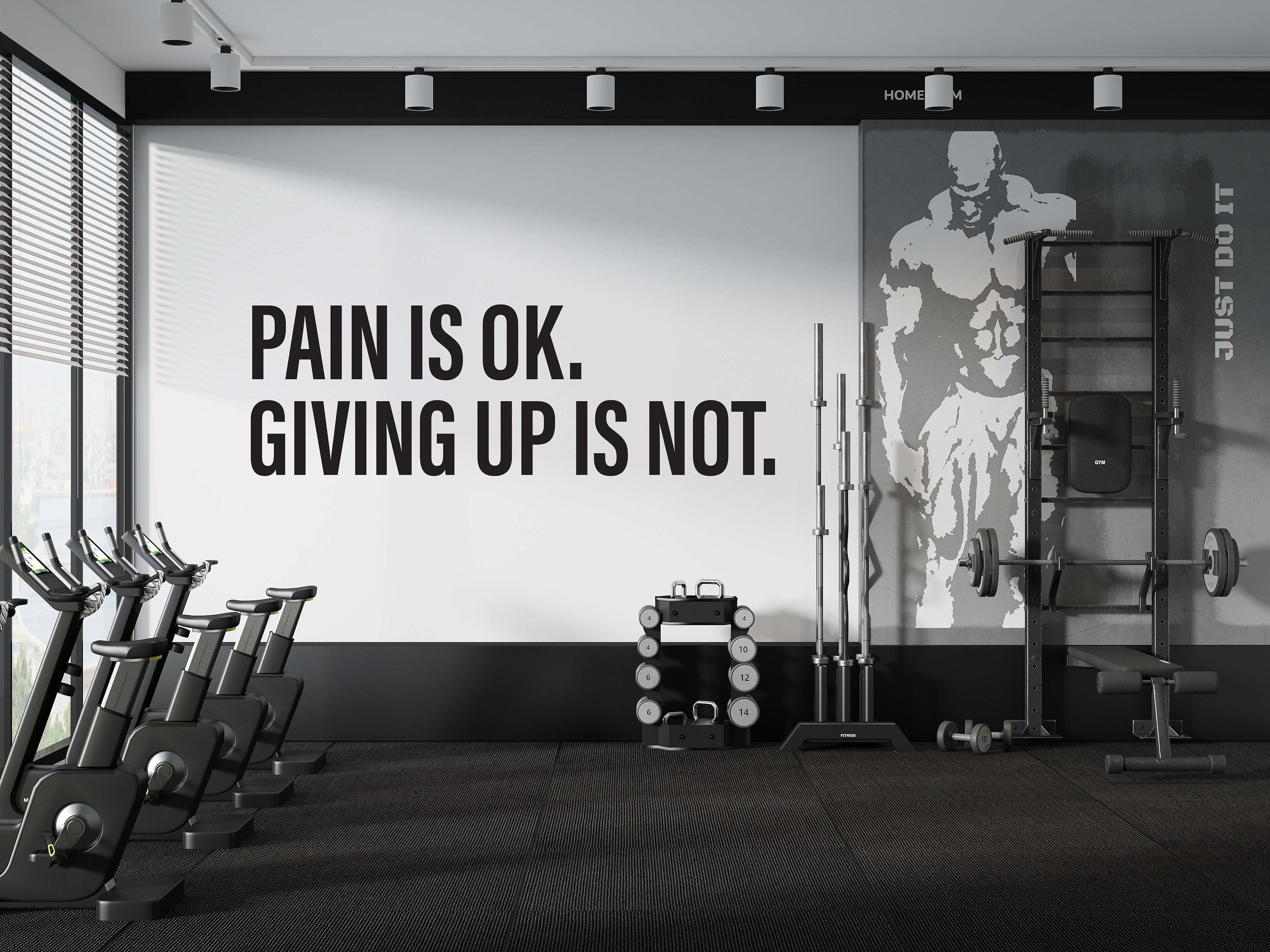 Gym Wall Decal Gym Wall Sticker Gym Wall Art Vinyl Letter Vinyl Decal ...