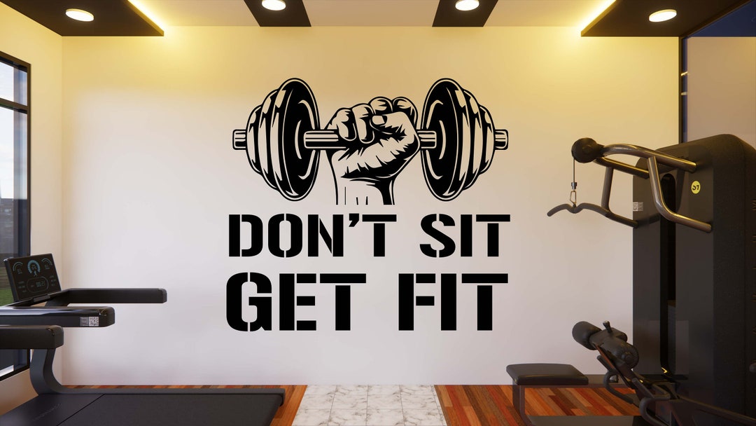 Gym Wall Decal Gym Wall Sticker Gym Wall Art Vinyl Letter Vinyl Decal ...