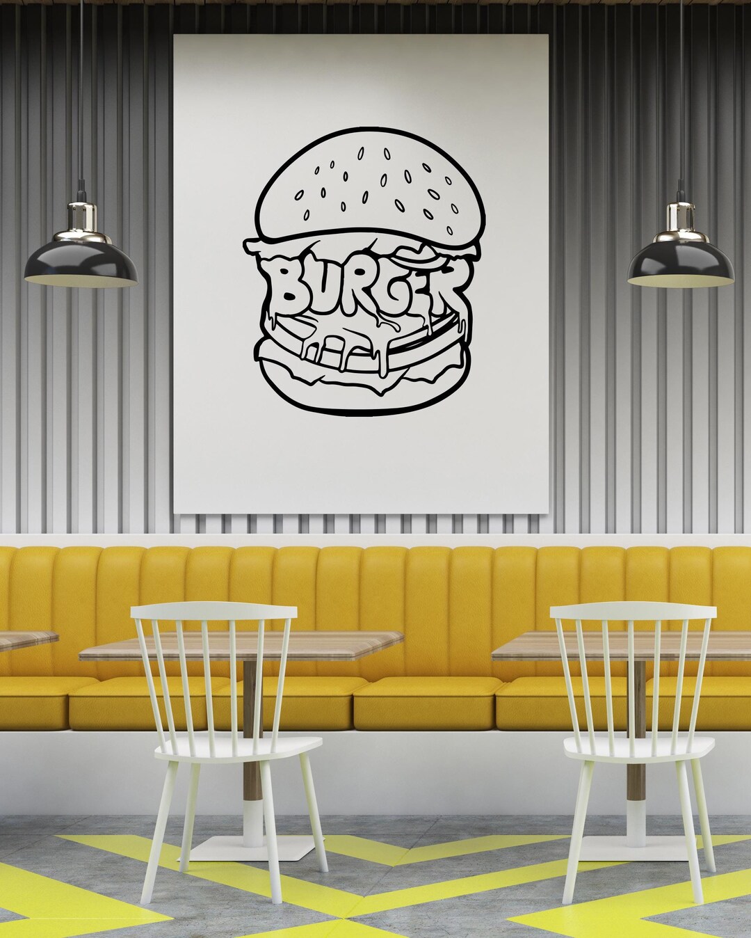 Fast Food Wall Decal,burger Store Wall Sticker,pizza Quotes Wall Art ...
