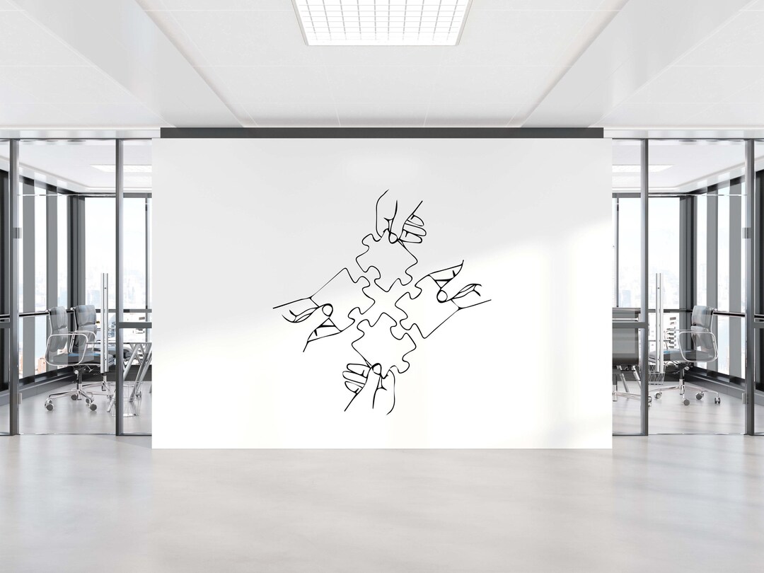 Teamwork Puzzle Wall Decal,teamwork Wall Decal,office Wall Art ...