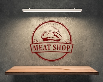 Butcher Shop Wall Decal,butcher Wall Sticker,meat Wall Decal,meat Shop ...