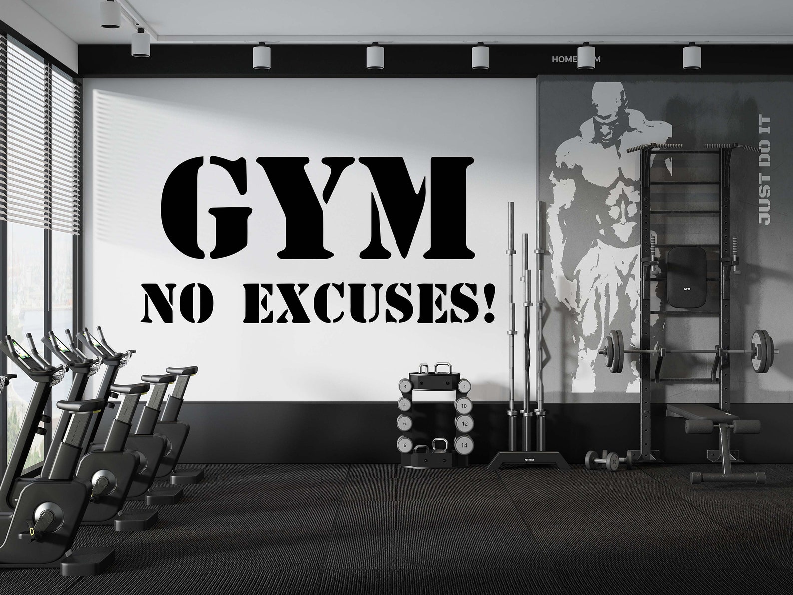Gym Wall Decal Gym Wall Sticker Gym Wall Art Vinyl Letter Vinyl Decal ...