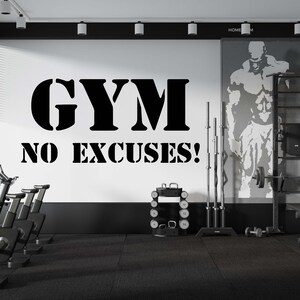 Gym Wall Decal Gym Wall Sticker Gym Wall Art Vinyl Letter Vinyl Decal ...