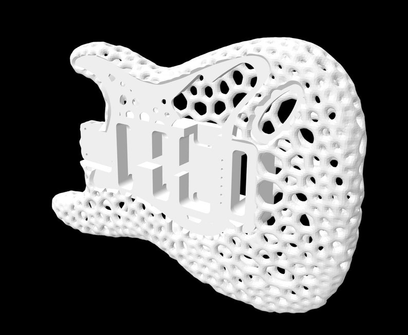 Voronoi Stratocaster 3D Printed Electric Guitar Body - Etsy