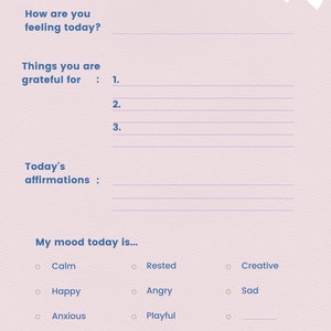 Daily Diary Mood Tracker Template for Ipads and Tablets - Etsy