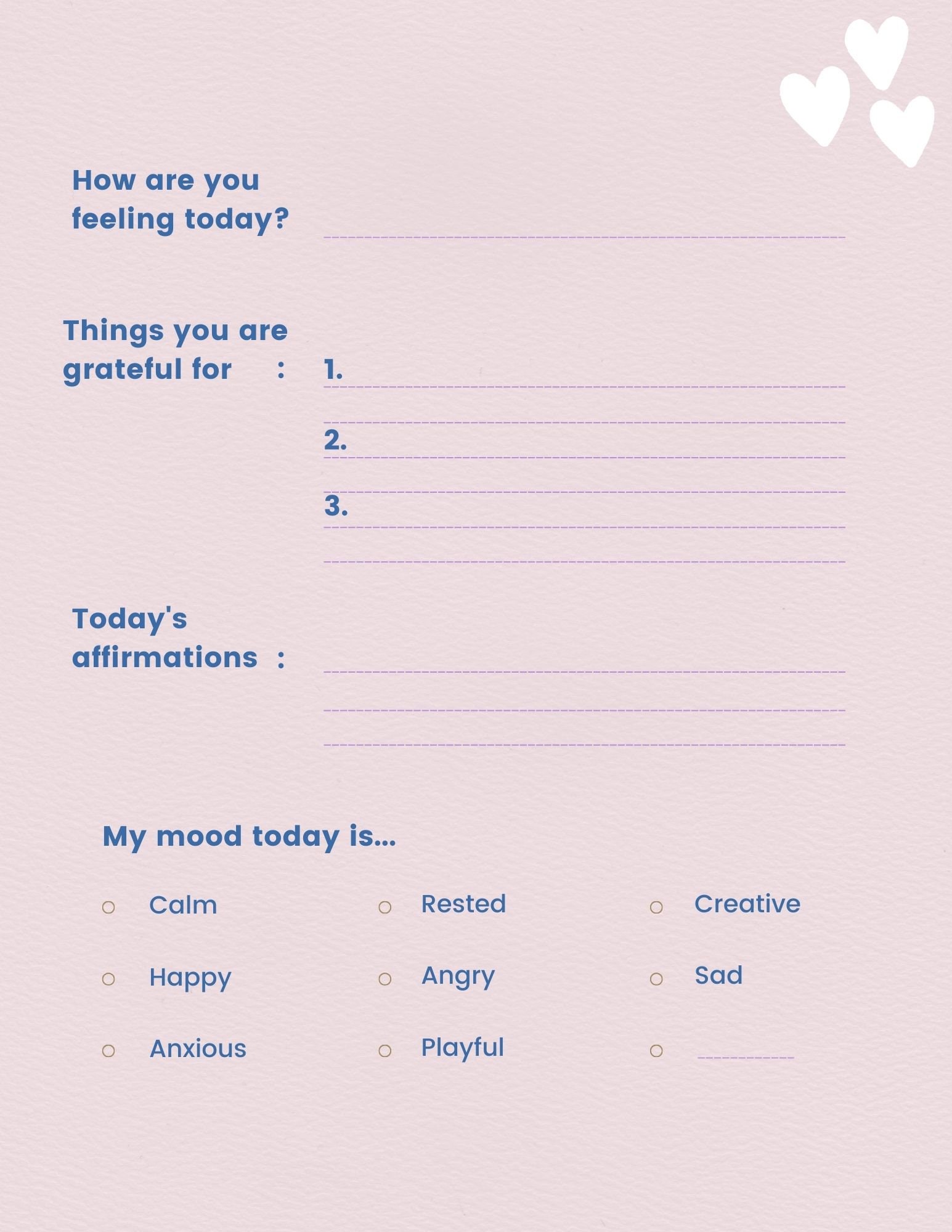 Daily Diary Mood Tracker Template for Ipads and Tablets - Etsy