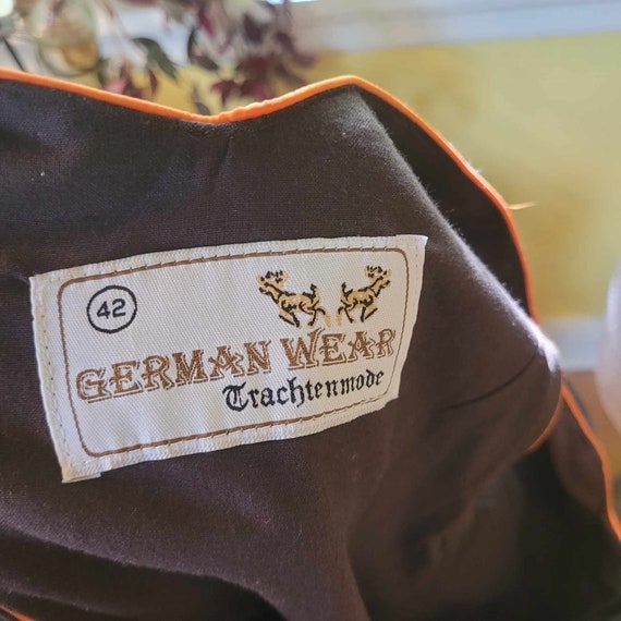 1970's German Wear Trachtenmode Dirndl dress in brown… - Gem