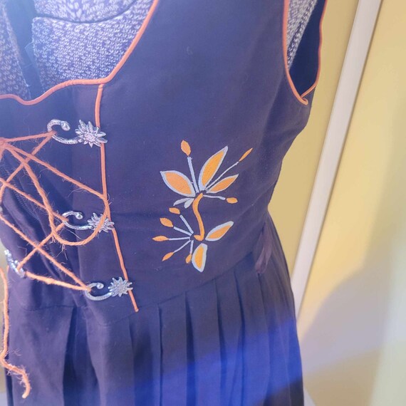 1970's German Wear Trachtenmode Dirndl dress in brown… - Gem