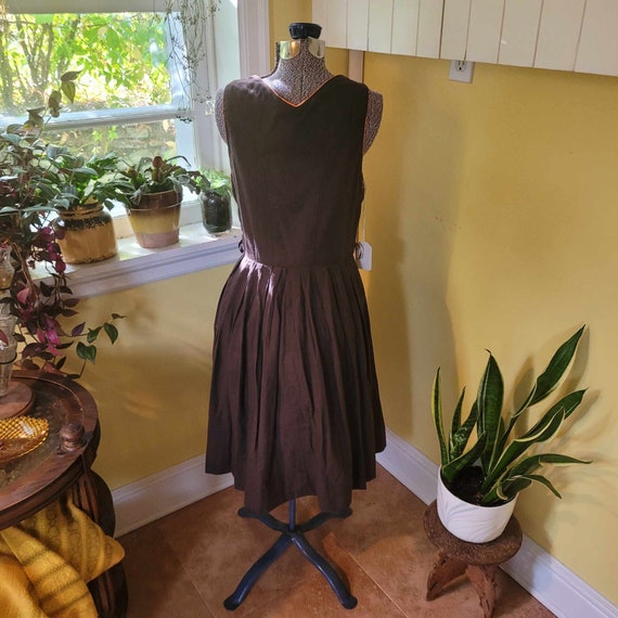 1970's German Wear Trachtenmode Dirndl dress in brown… - Gem