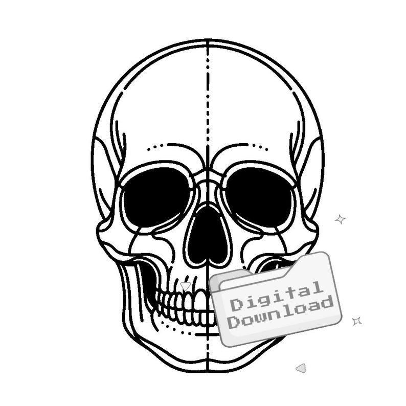 One Line Drawing of a Skull SVG Bundle - Etsy