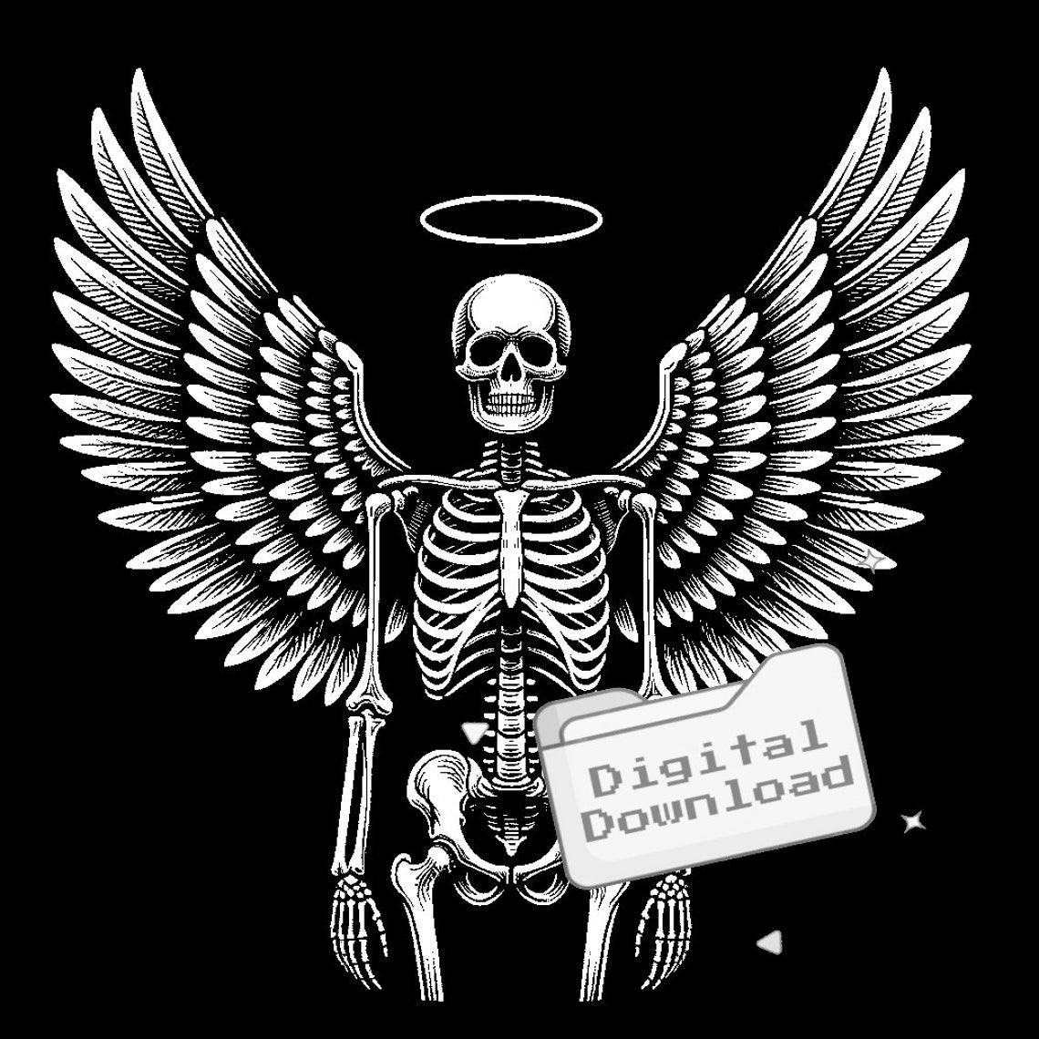 Skeleton With Angel Wings SVG Bundle - Etsy
