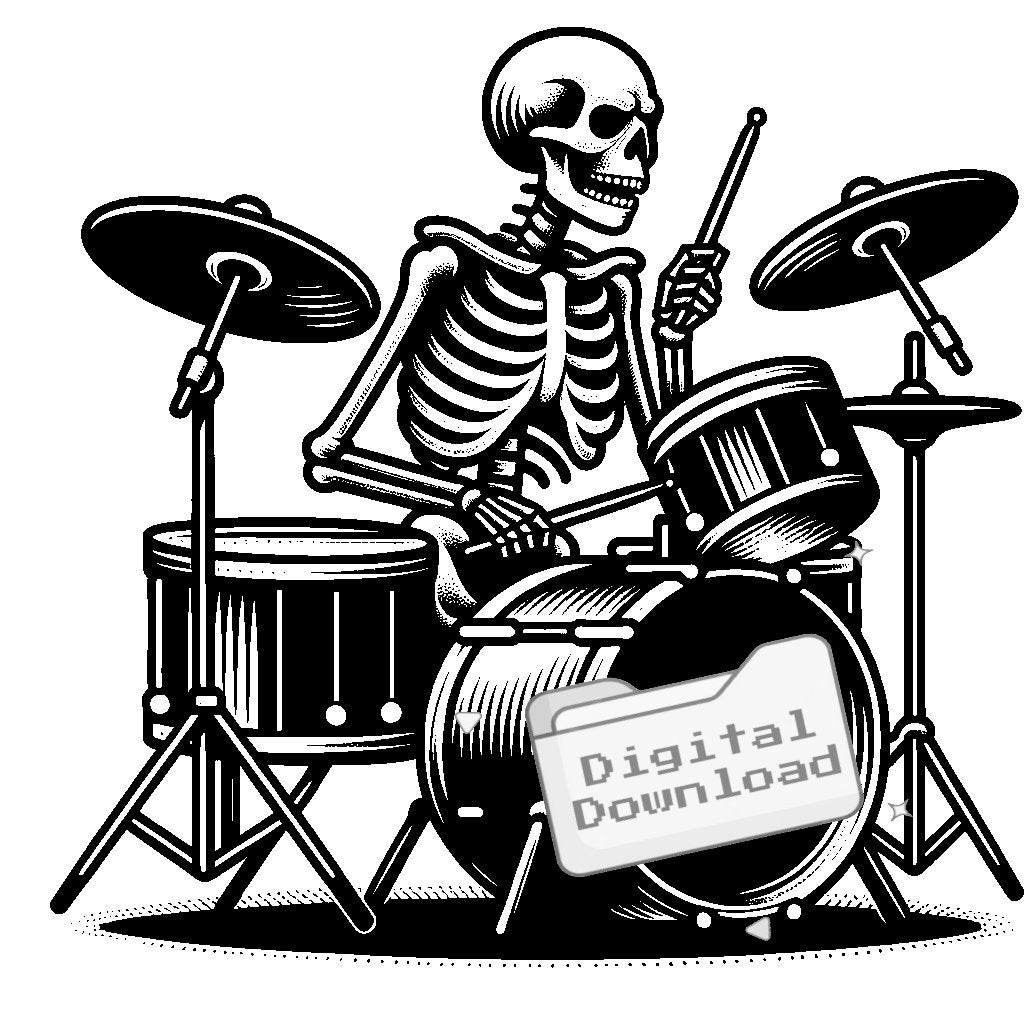 Skeleton Playing the Drums SVG Bundle - Etsy