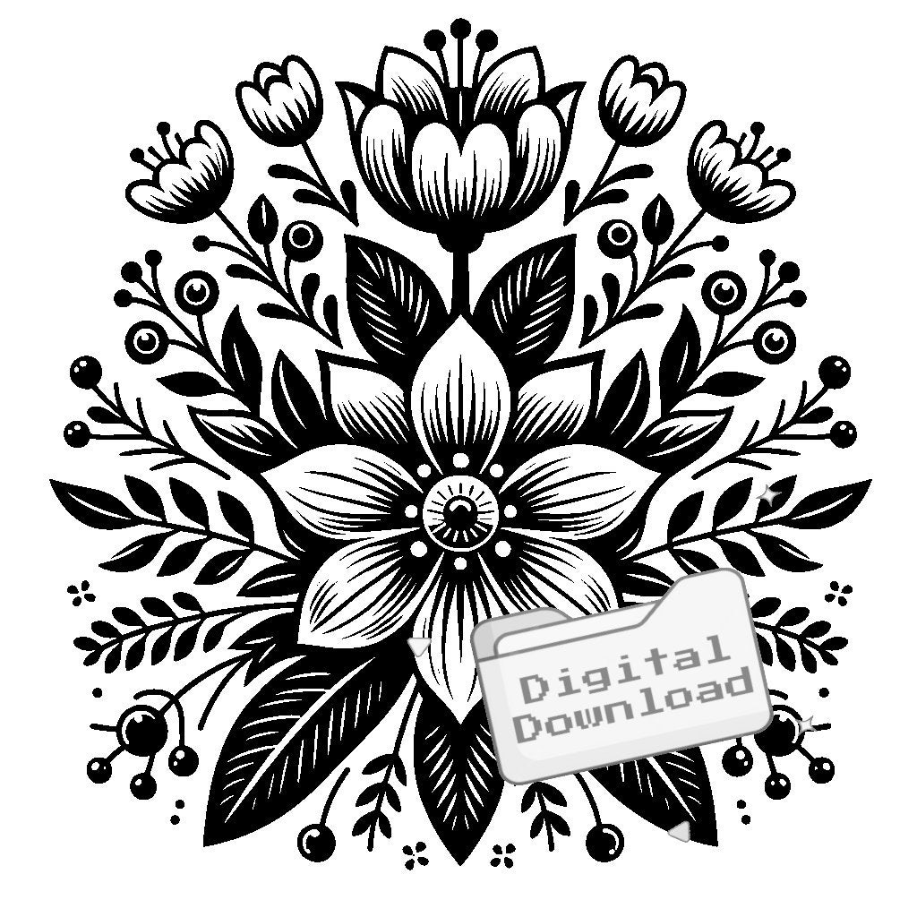 Folk Art Flowers SVG Bundle - Etsy