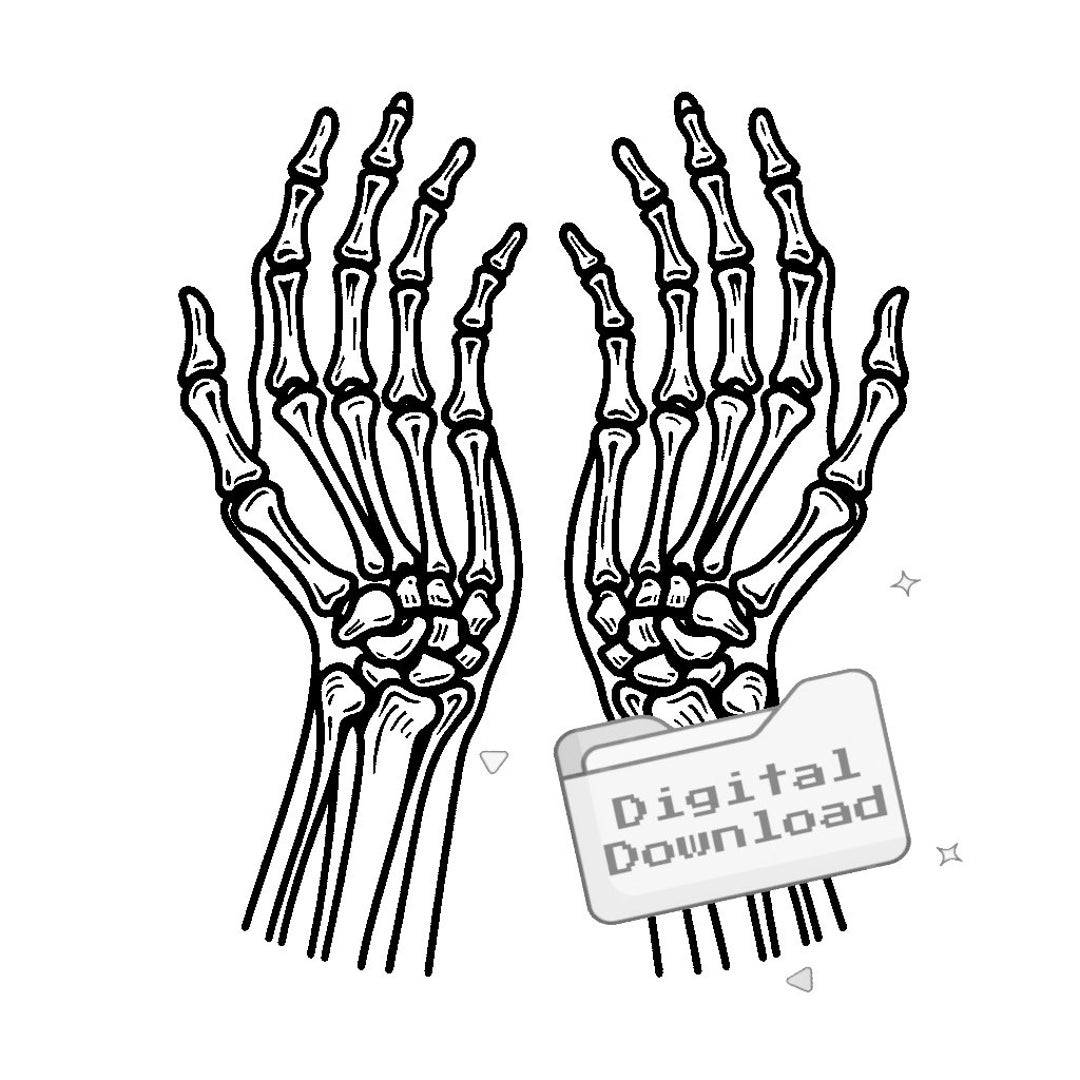 One Line Drawing of Skeleton Hands SVG Bundle - Etsy