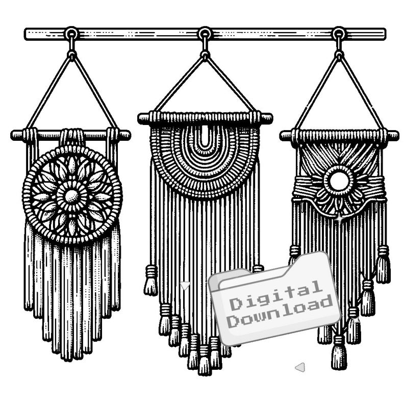 Macrame Wall Hangings SVG Bundle - Etsy