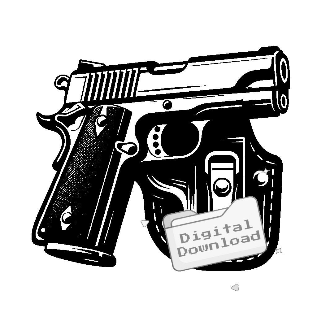 Pistol and Holster SVG Bundle - Etsy