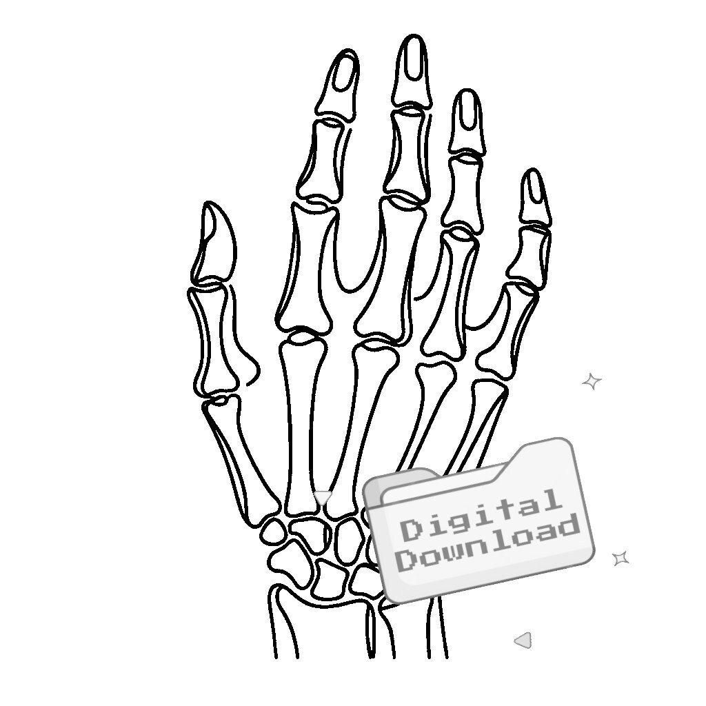 One Line Drawing of Skeleton Hands SVG Bundle - Etsy