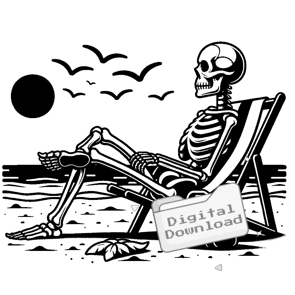 Skeleton at the Beach SVG Bundle - Etsy