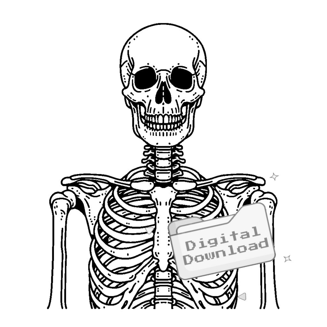 One Line Drawing of a Skeleton SVG Bundle - Etsy