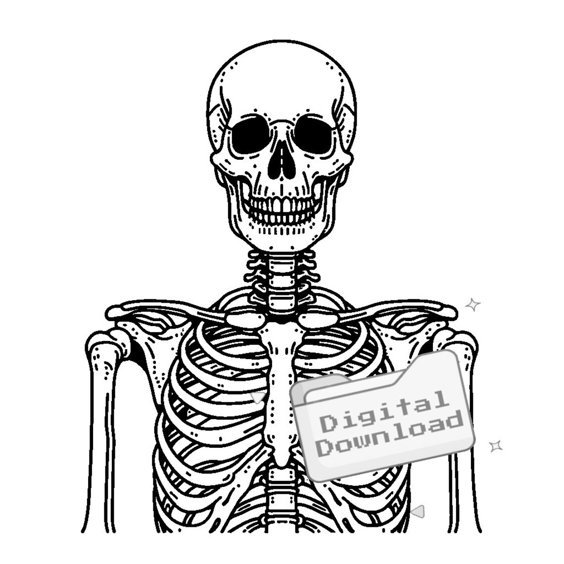 One Line Drawing of a Skeleton SVG Bundle - Etsy